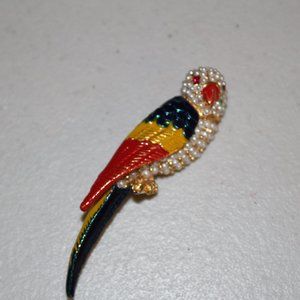 Jewelry | Vintage Canary Pin Brooch Faux Pearl Enamel | Poshmark